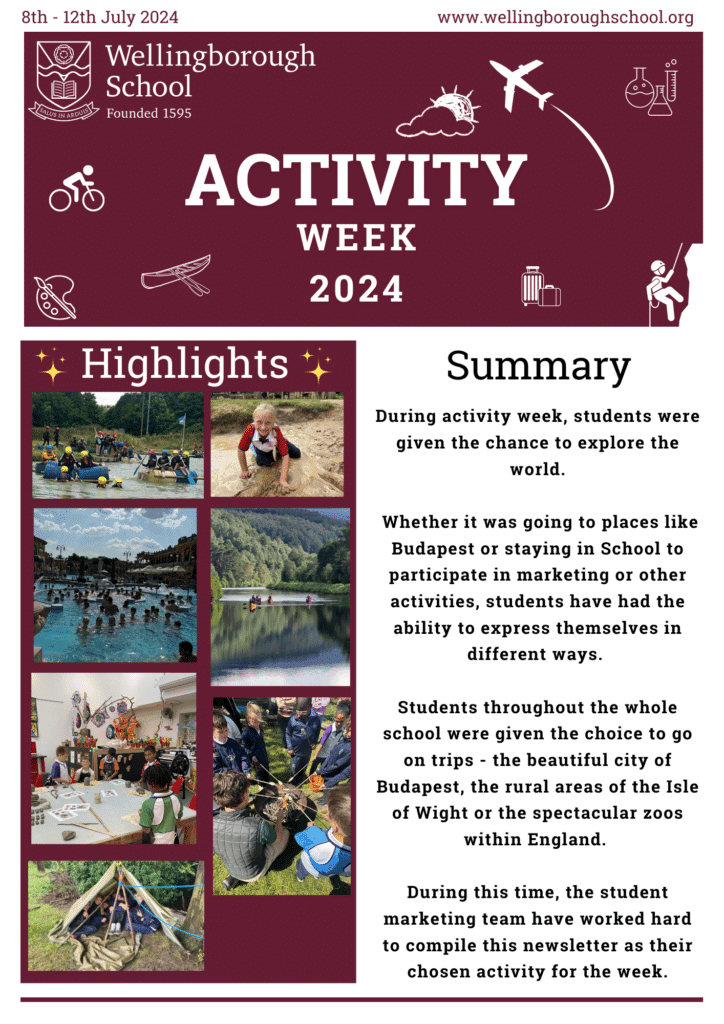 Student Newsletter Showcases Activity Week | Wellingborough School